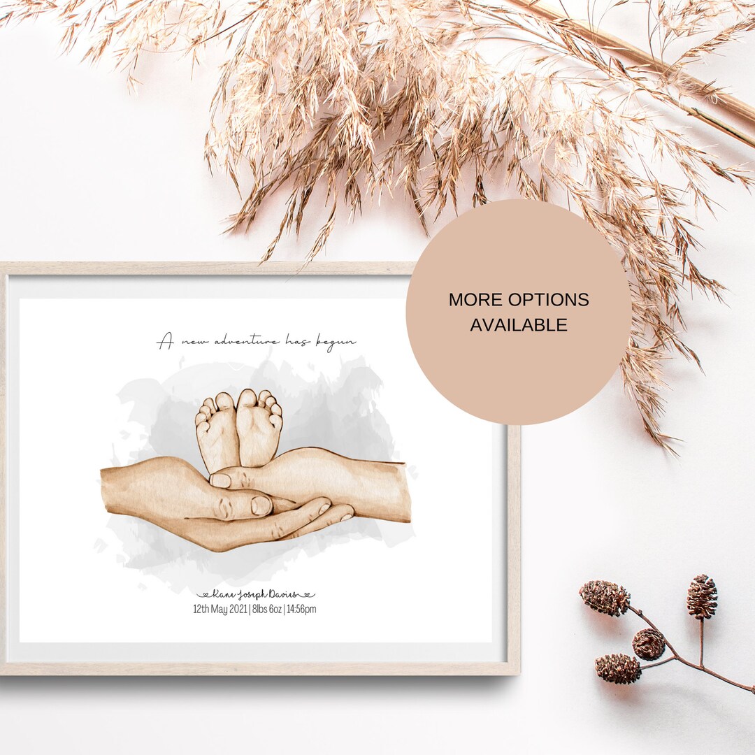 Personalised New Baby Print, Baby Twins, Baby Triplets, Personalised ...