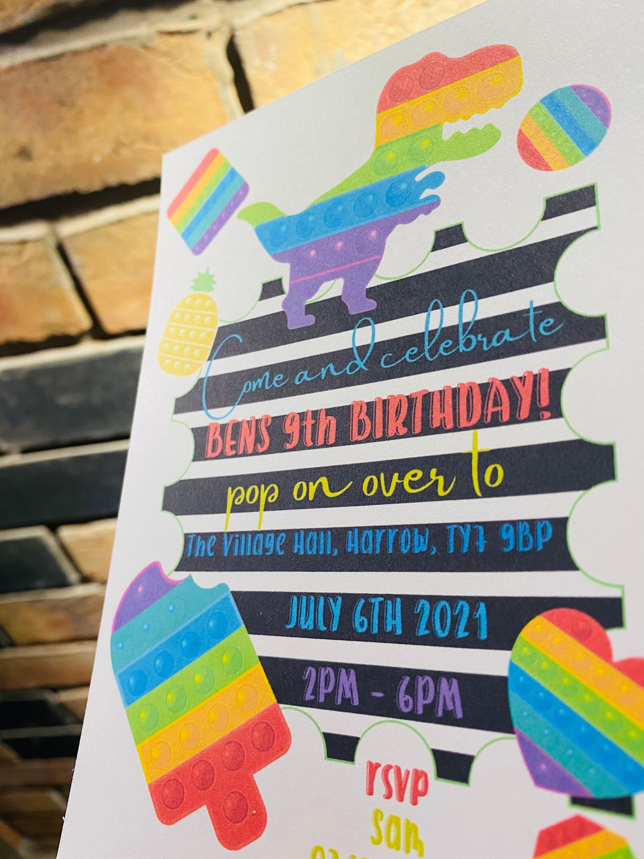 Pop It Birthday Invitation Party Invitation Pop It Fidget - Etsy