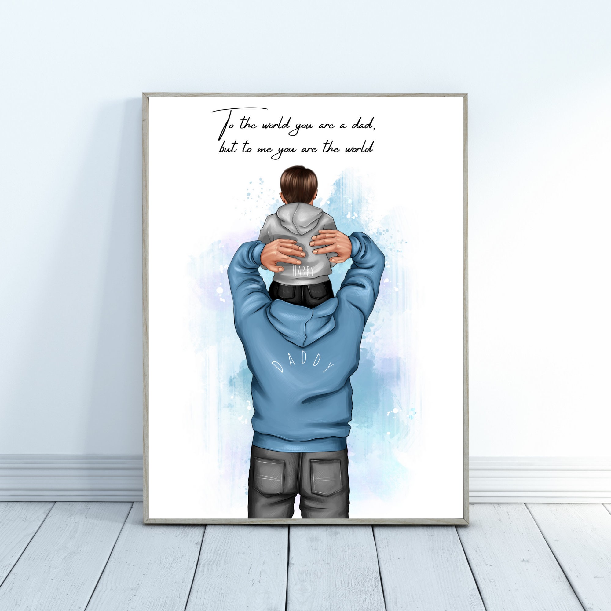 Personalised Father and Child Print Father and Son Father - Etsy