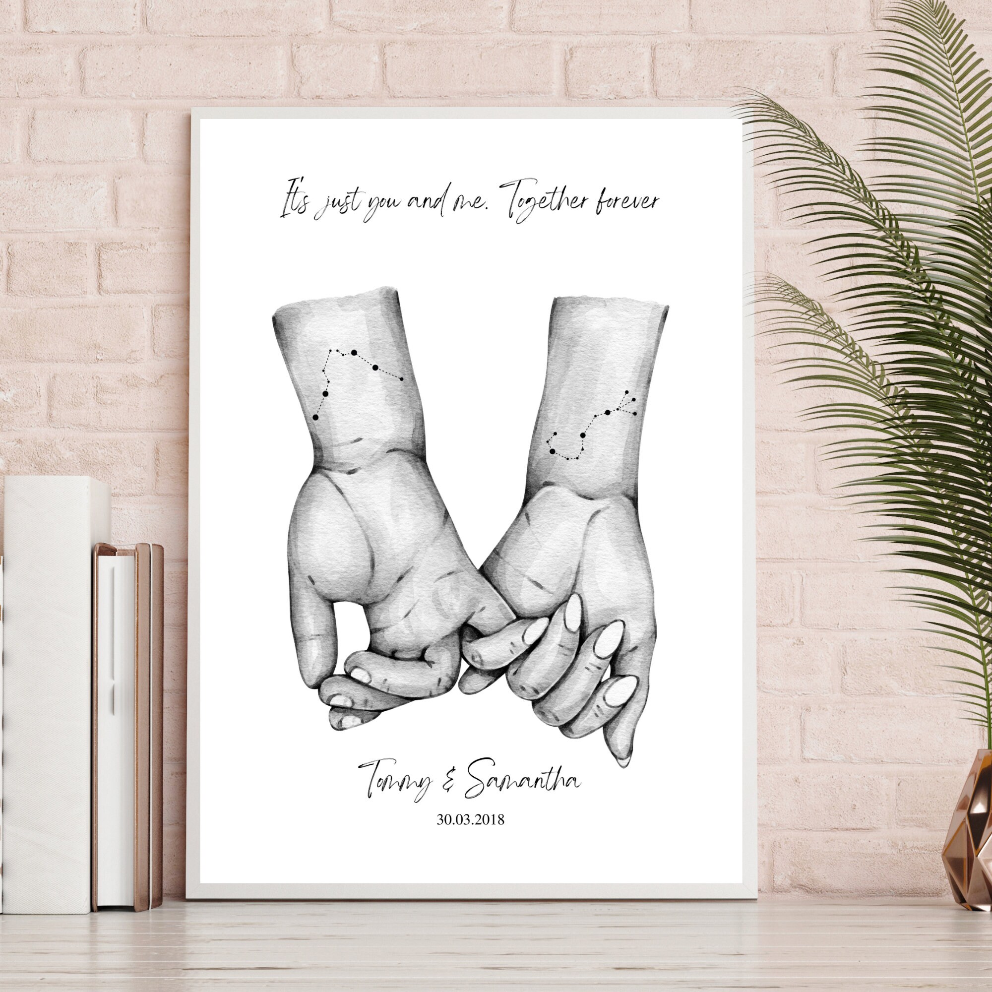 Couples Constellation Print Pinky Promise Christmas Gift - Etsy