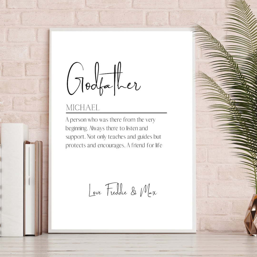 Personalised Godfather Print, Godparent, Custom Godfather Present ...