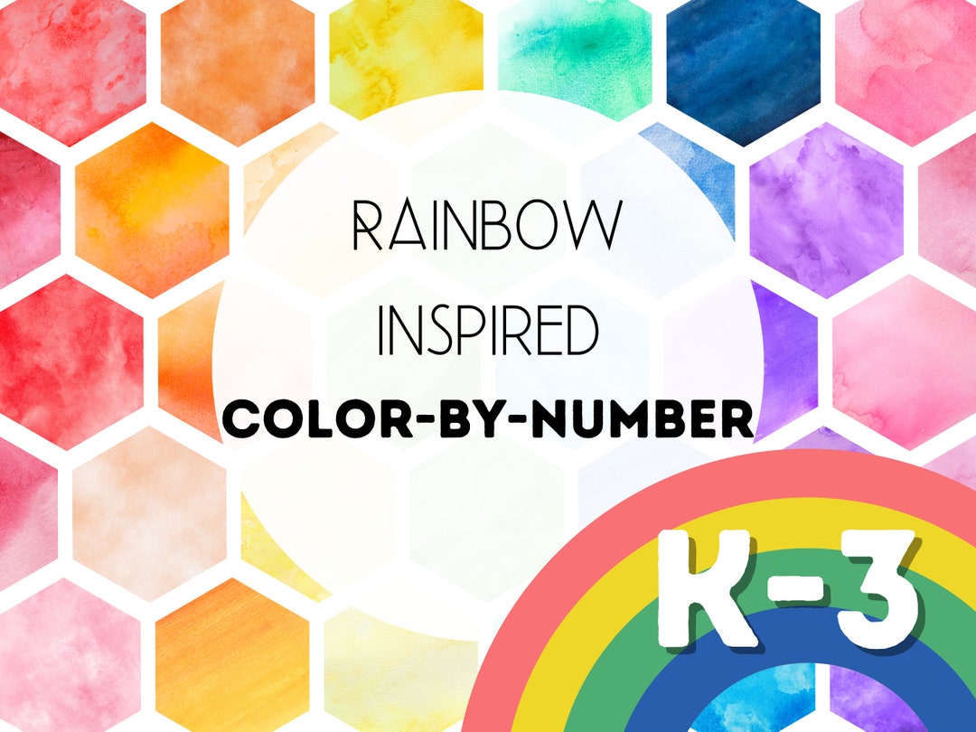 Color by Number Rainbow Colors - Etsy