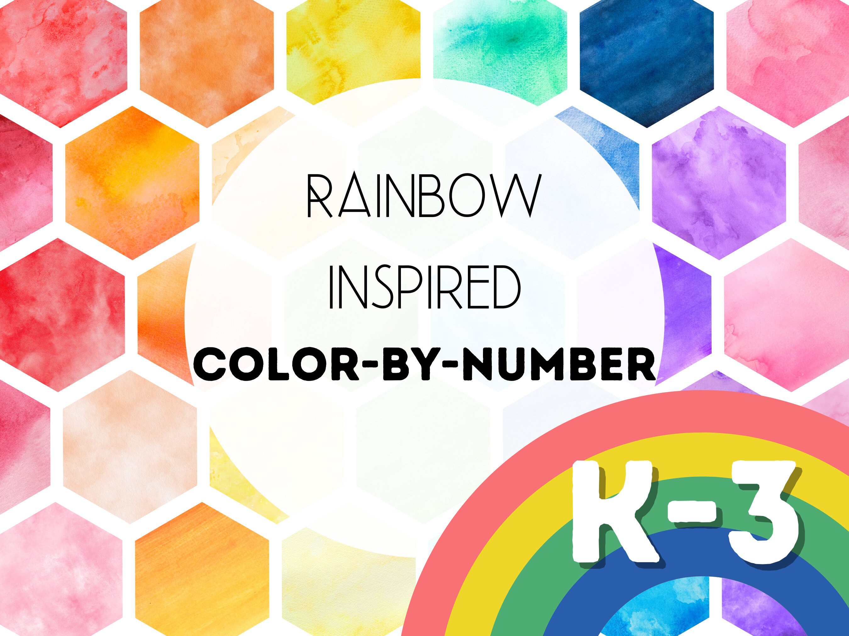 Color by Number Rainbow Colors - Etsy