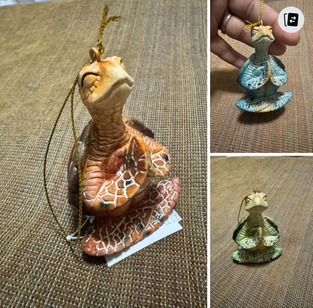 Sea Turtle Yoga Praying Ornament, TURTLE Yoga Statue, Desk Room, Room ...