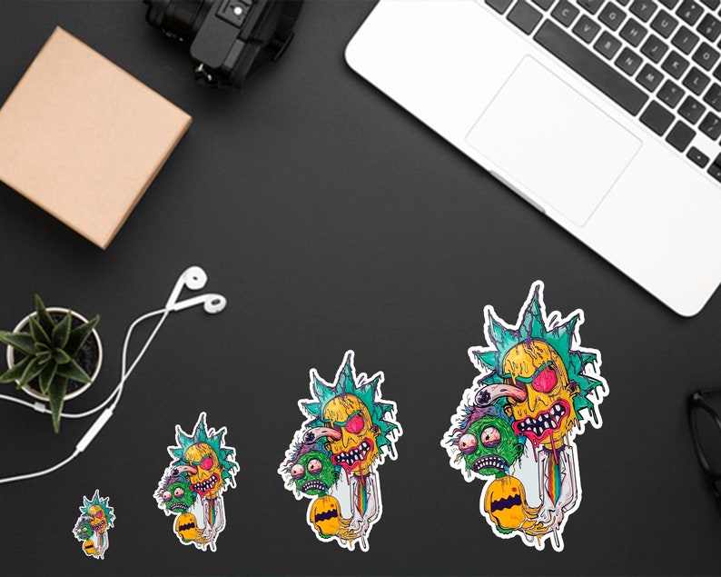 Trippy Rick & Morty pegatina de vinilo impermeable / Freaky | Etsy