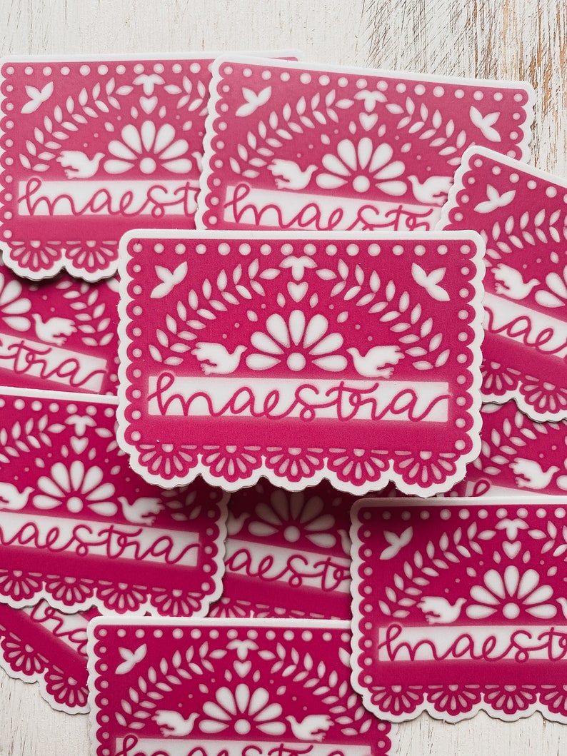 Maestra- Spanish Teacher Papel Picado Sticker - Etsy