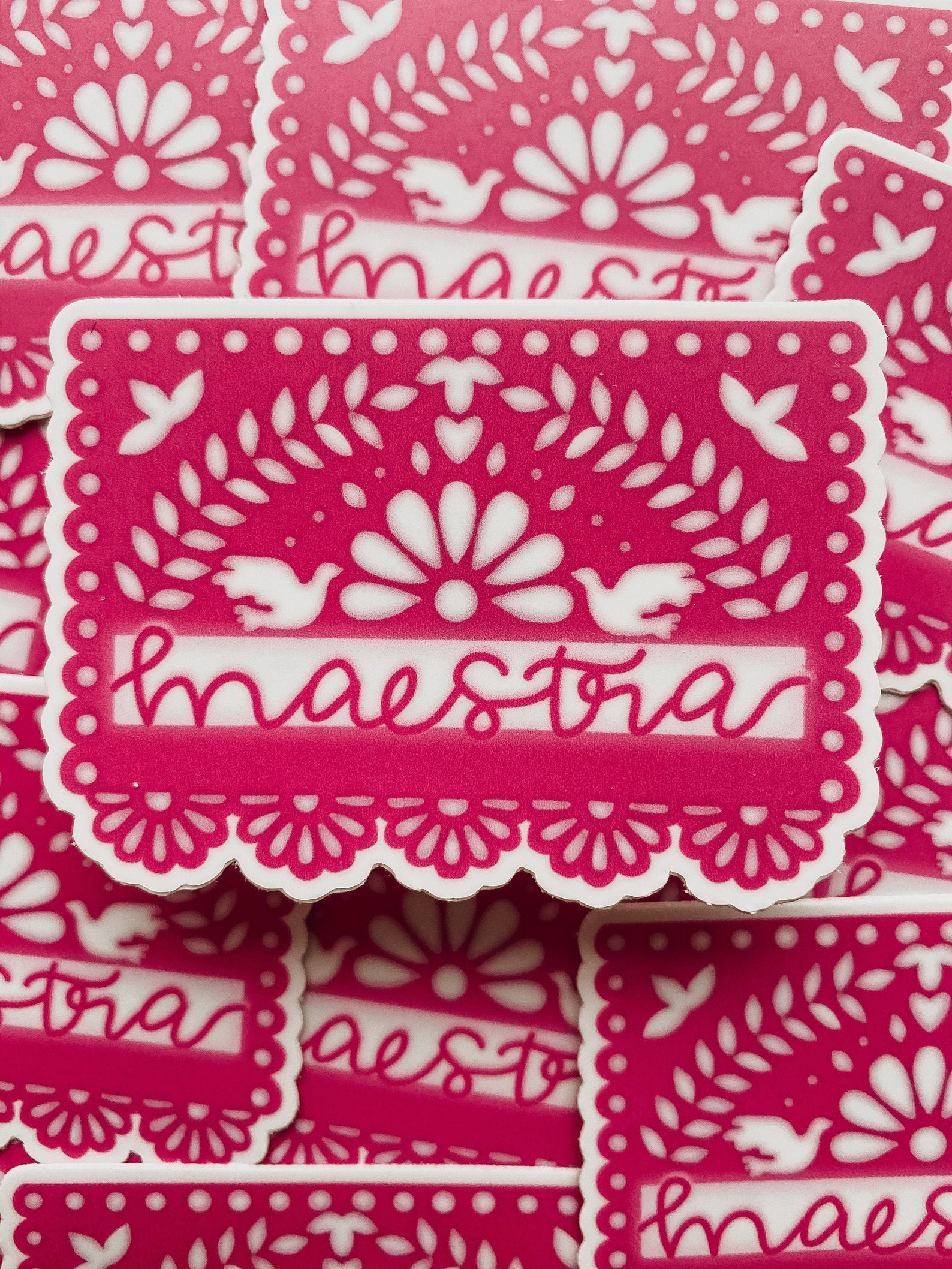 Maestra- Spanish Teacher Papel Picado Sticker - Etsy