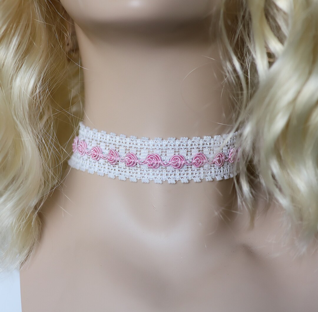 Pink Rose Valentine Choker - Etsy