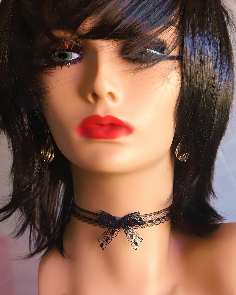Kitty Lace Band With Black Bow - Etsy
