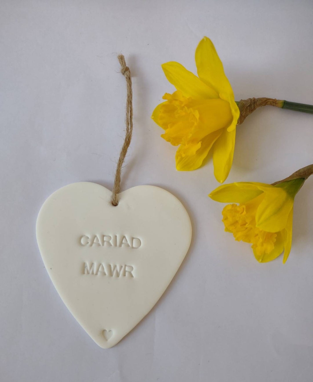 Cariad Mawr, Handmade Clay Welsh Heart, Welsh Gift, Cariad Present ...