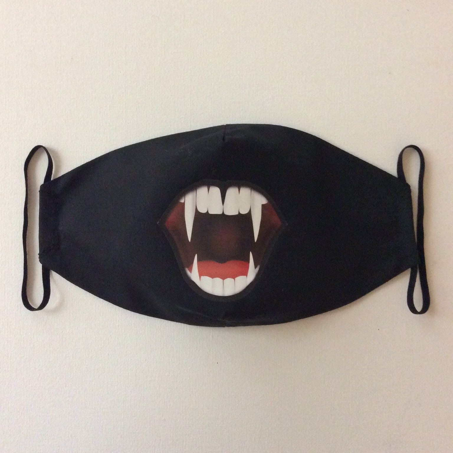 FACE MASK Black and White Beige Vampire Teeth Double Cotton Best ...