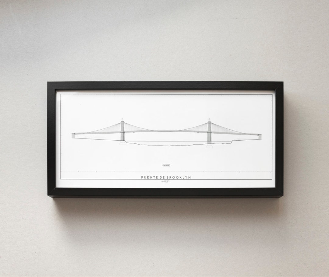 PRINT of BROOKLYN BRIDGE / Architectural Blueprint Poster ...