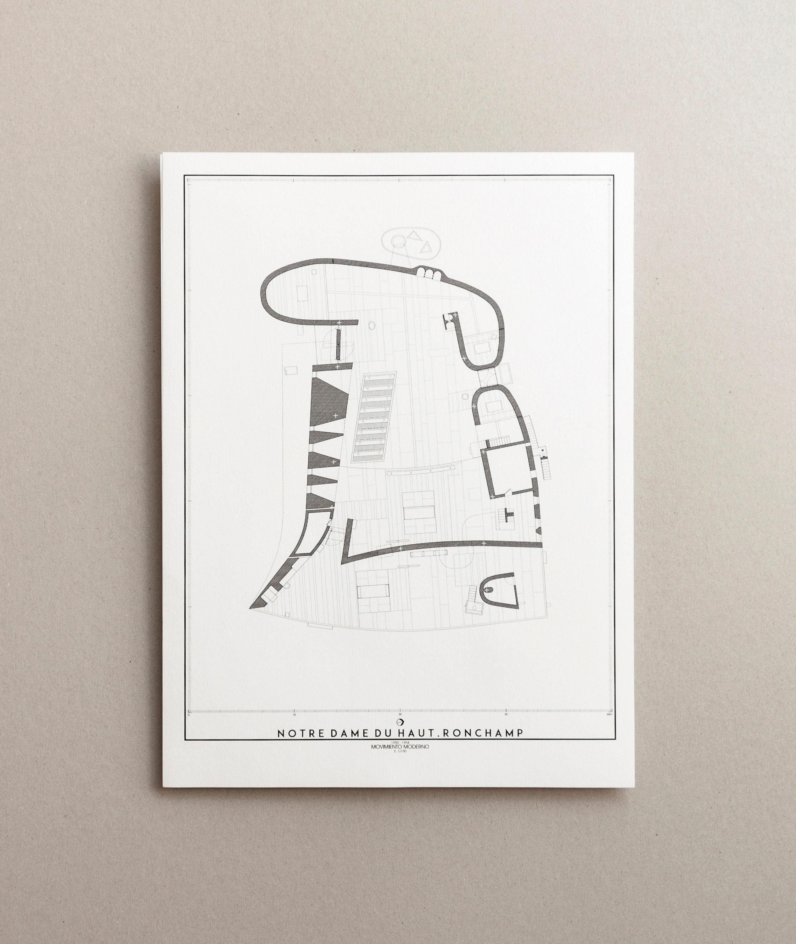 RONCHAMP CHAPEL PRINT / Architectural Blueprint Poster - Architecture ...