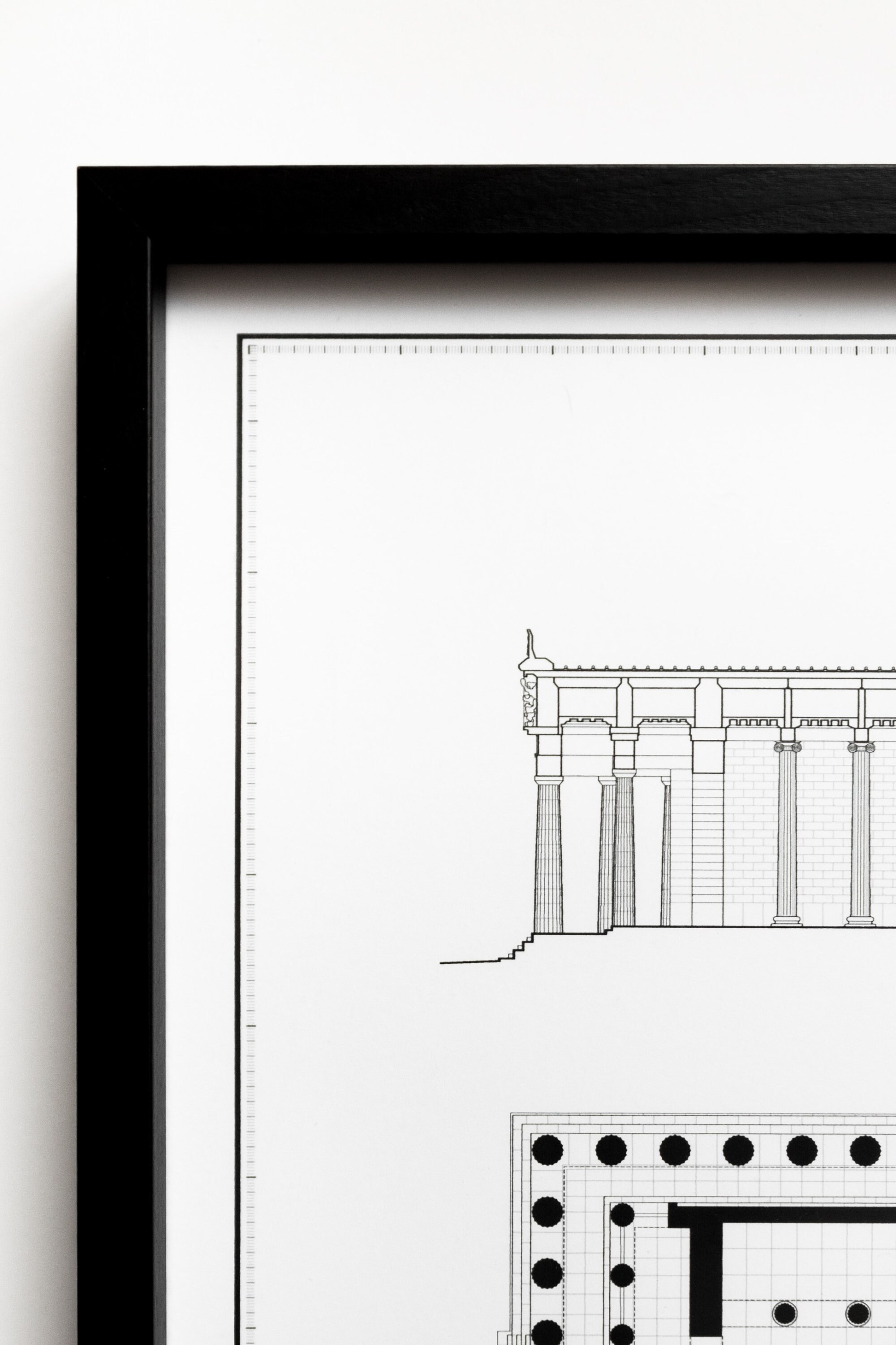 PARTHENON PRINT / Architectural Blueprint Poster - Architecture Sheet ...
