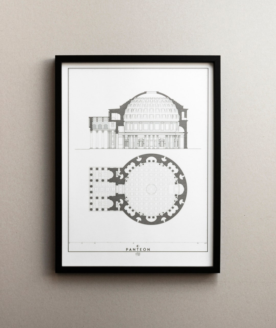 PANTHEON PRINT / Architectural Blueprint Poster - Architecture Sheet ...