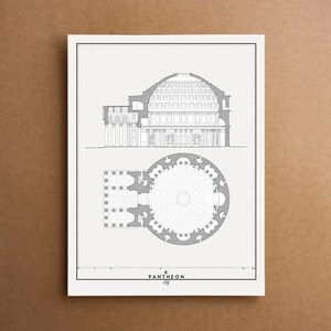 PANTHEON PRINT / Architectural Blueprint Poster - Architecture Sheet ...