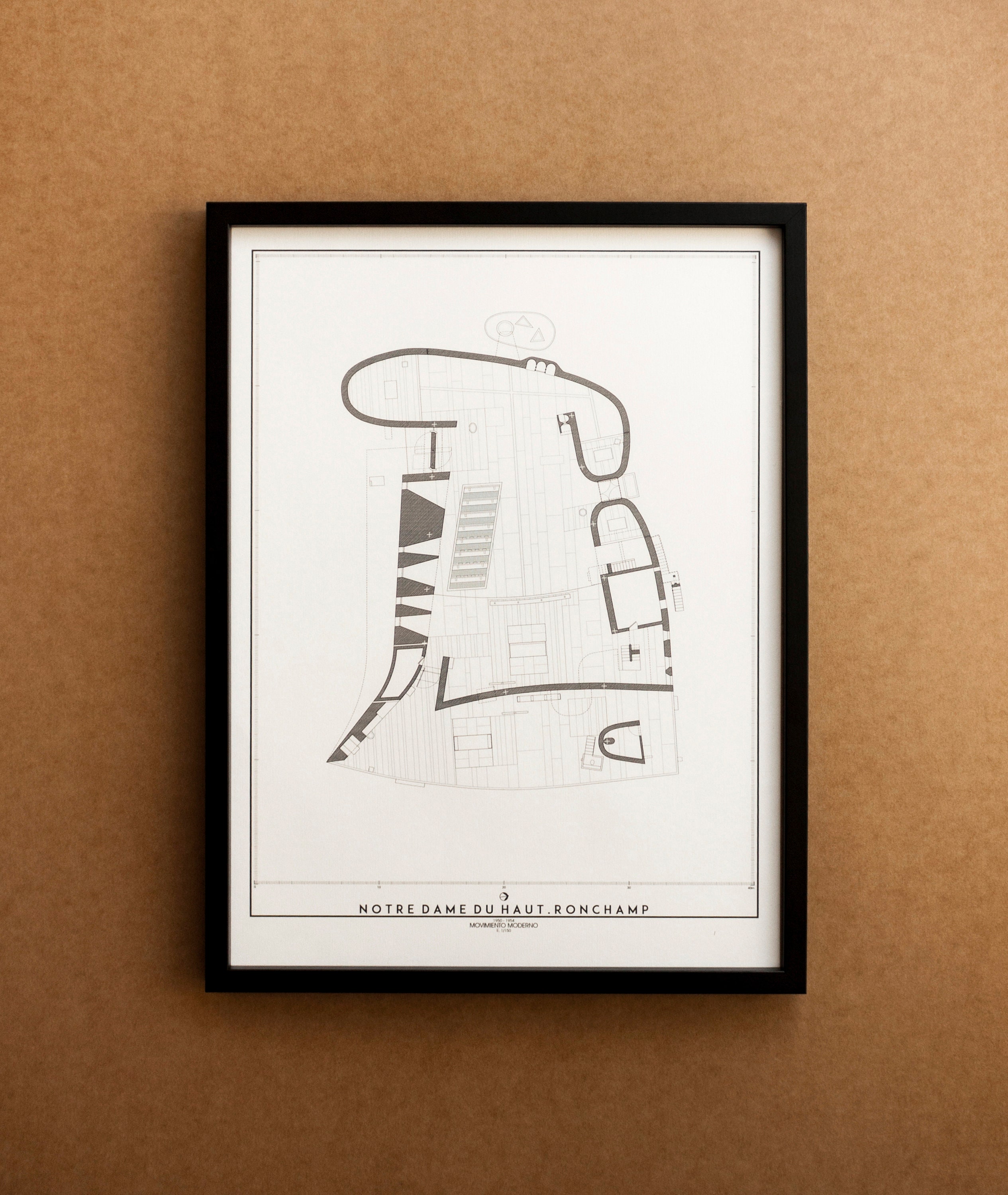 RONCHAMP CHAPEL PRINT / Architectural Blueprint Poster - Architecture ...