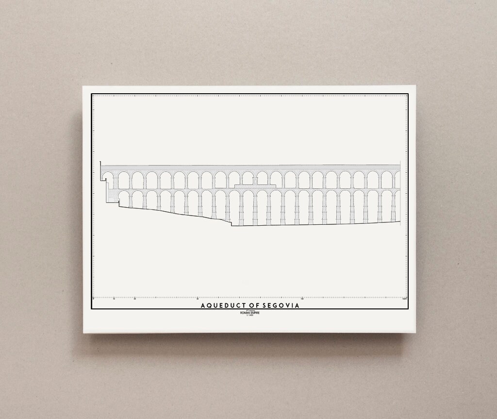 AQUEDUCT of SEGOVIA PRINT / Architectural Blueprint Poster - Etsy Israel