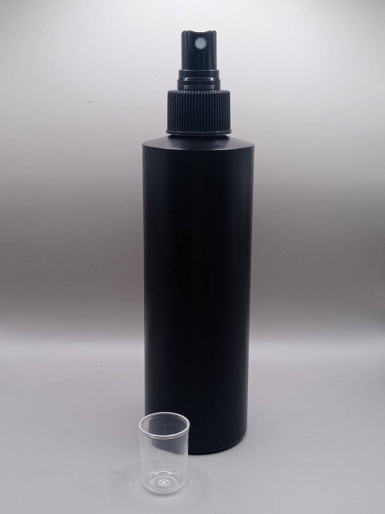 8oz Matte Black Plastic Bottle With Spray Mister or Rocker Top - Etsy