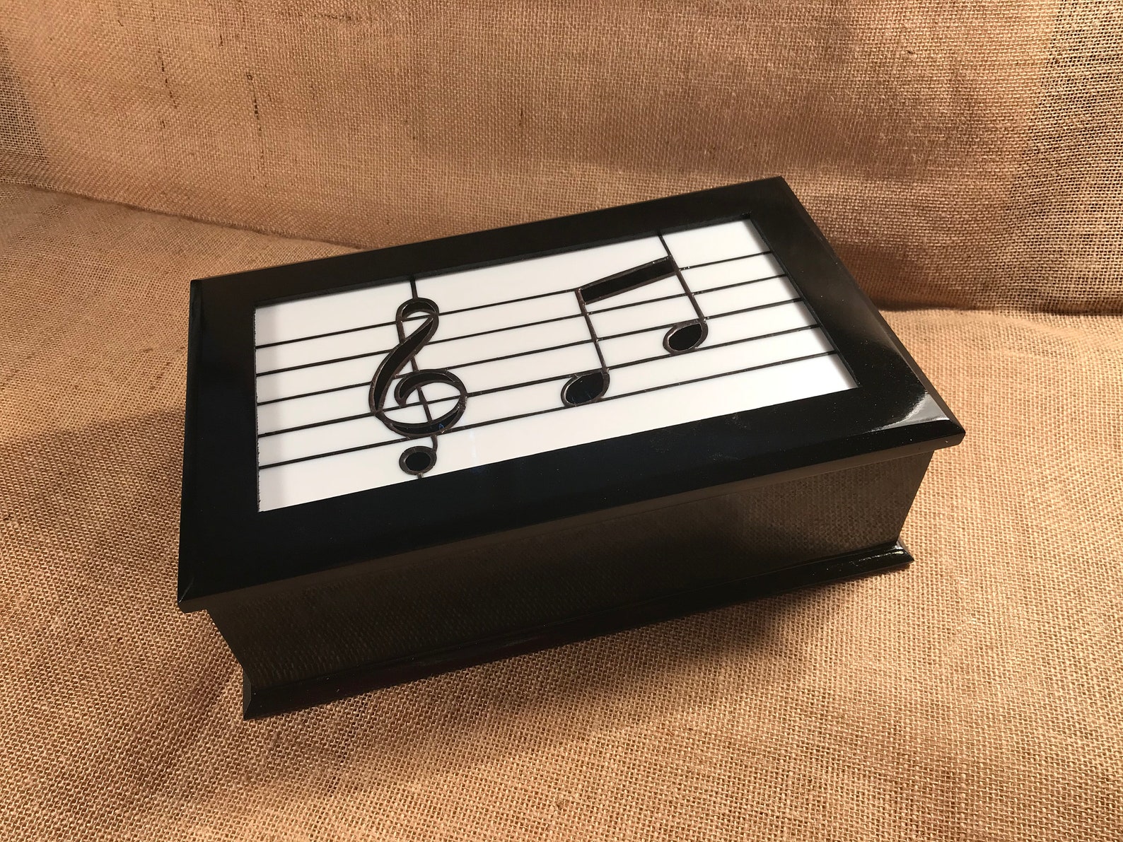 Wood Box With Treble Clef & Music Note - Etsy