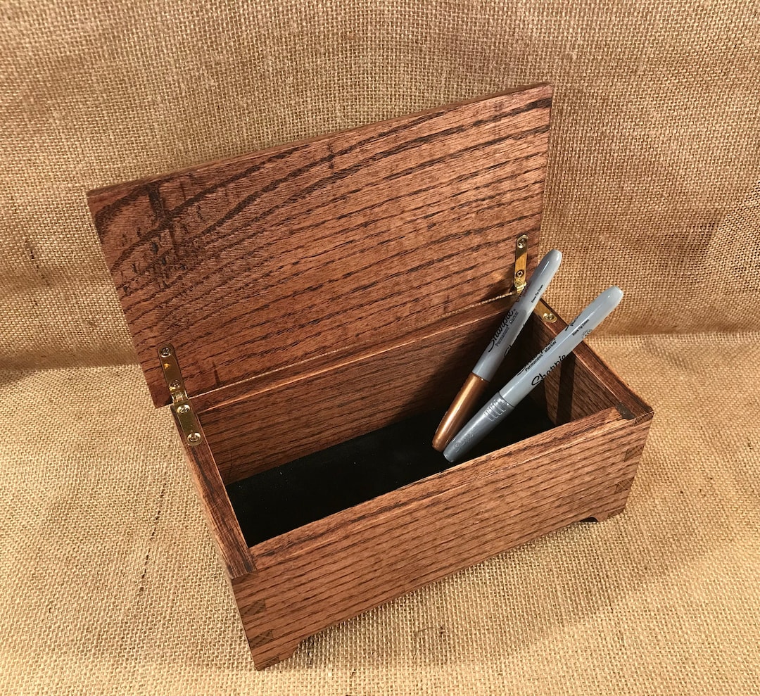 Small Handmade Oak Stash Box - Etsy