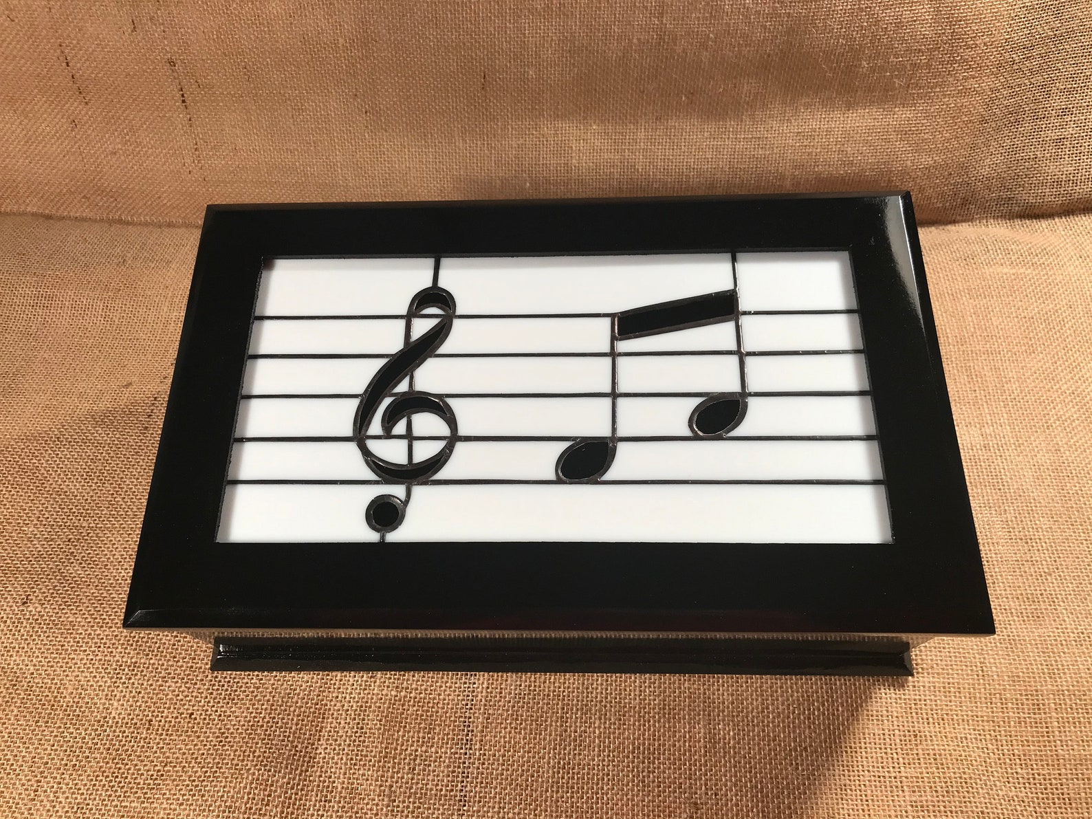 Wood Box With Treble Clef & Music Note - Etsy