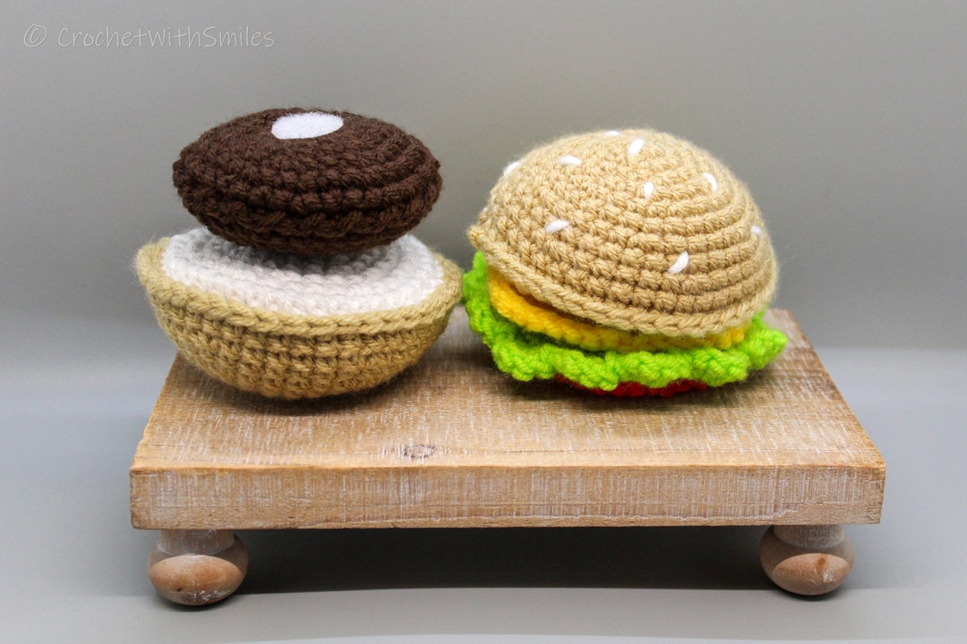 Cheeseburger Play Kitchen Toy Amigurumi Homemade Crochet Plush - Etsy