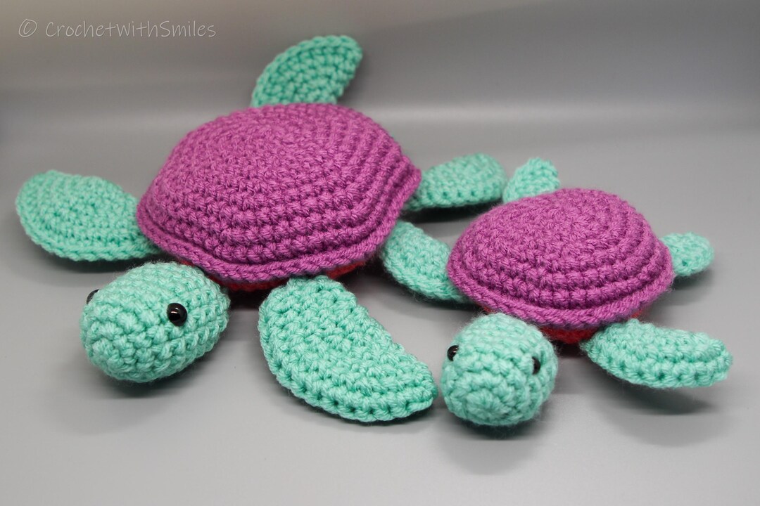 Mom and Baby Sea Turtles Amigurumi Homemade Crochet Plush Toy - Etsy