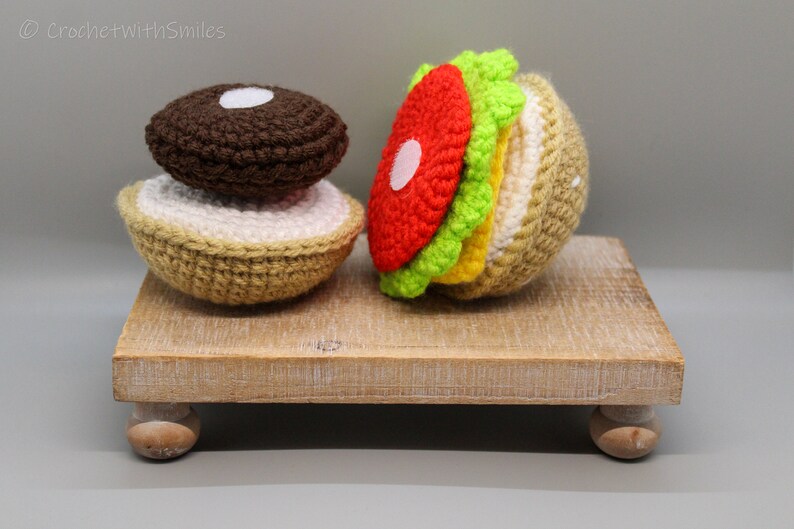 Cheeseburger Play Kitchen Toy Amigurumi Homemade Crochet Plush - Etsy