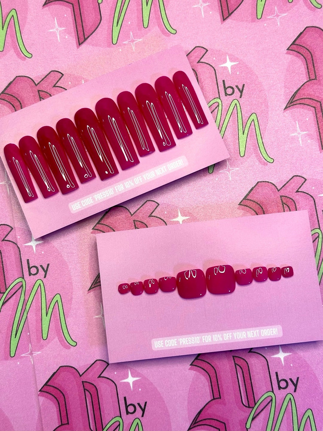 PAMPERED NAIL & TOE Set | Luxury Press on Nails | Press on Toe Nails ...