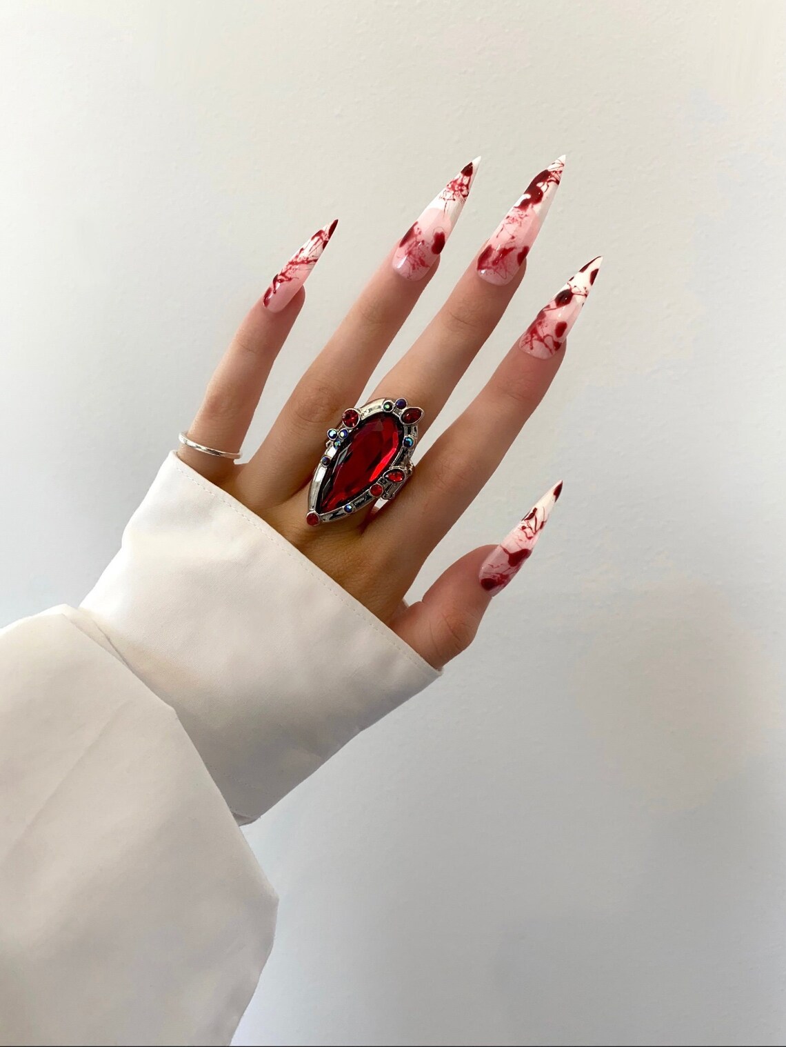 MARY Bloody Set Luxury Press on Nails Glue on Nails - Etsy