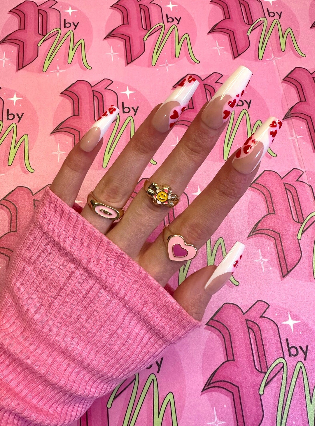 LUVSICK WAVY HEART Set | Luxury Press on Nails | Glue on Nails | Press ...