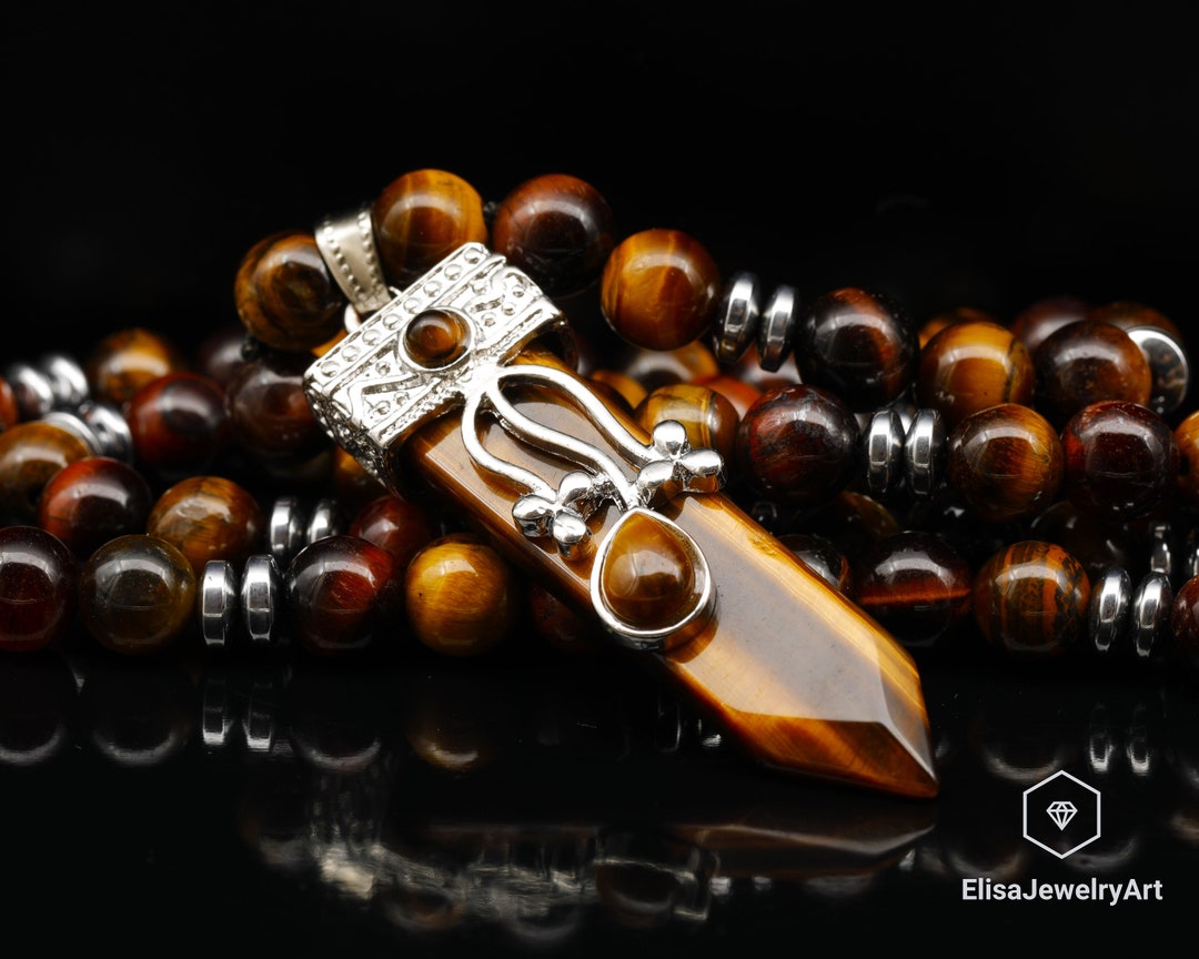 Limited Edition Pointed Tiger Eye Pendant Natural Red Tiger Eye ...
