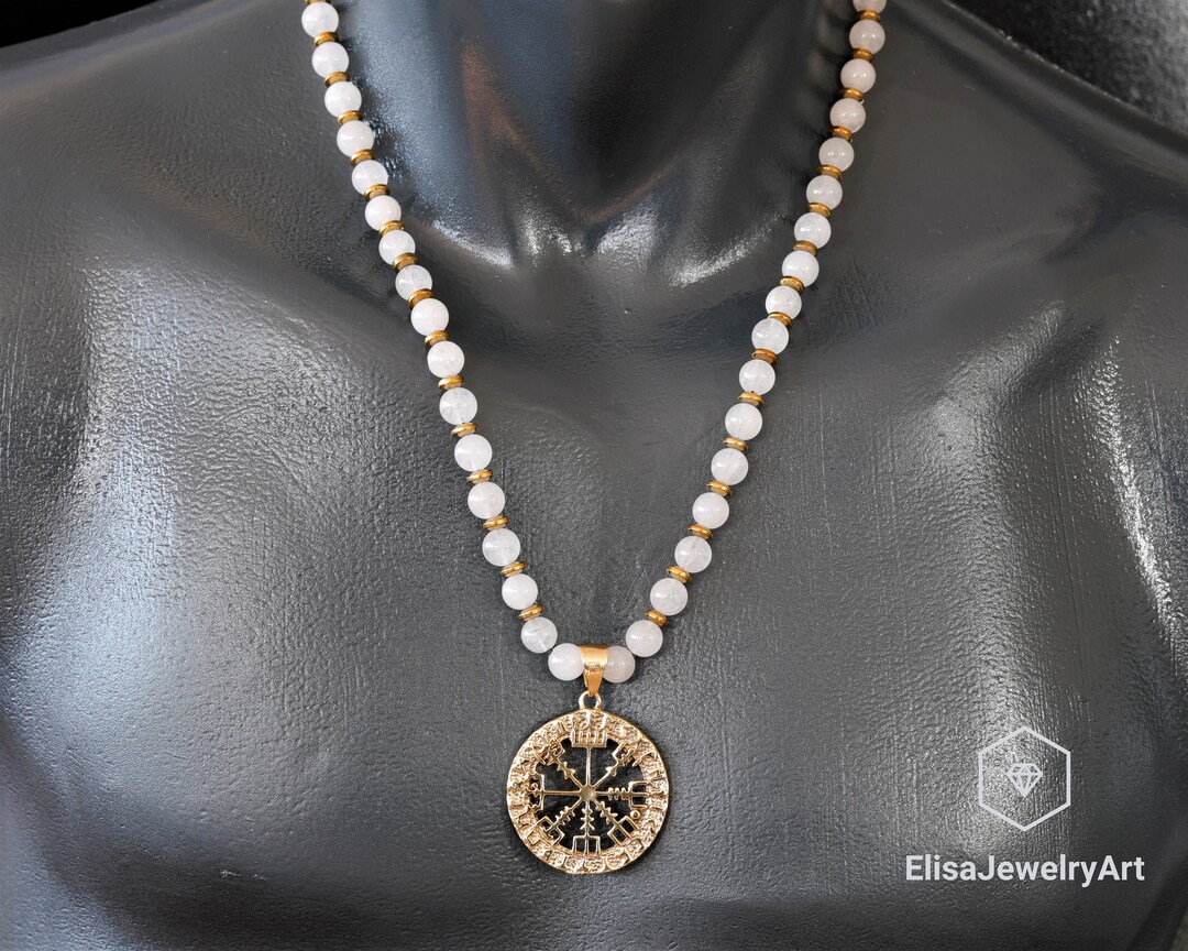 Memory Necklace Viking Compass Coin Pendant Necklace Pendant Natural ...