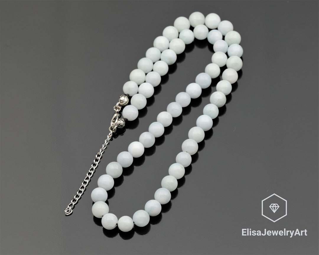Memory & Emotion Necklace Natural Aquamarine Beads Choker Emotion ...