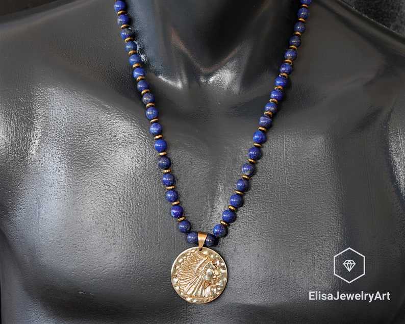 Self Confidence Necklace Indian Head Coin Pendant Natural - Etsy