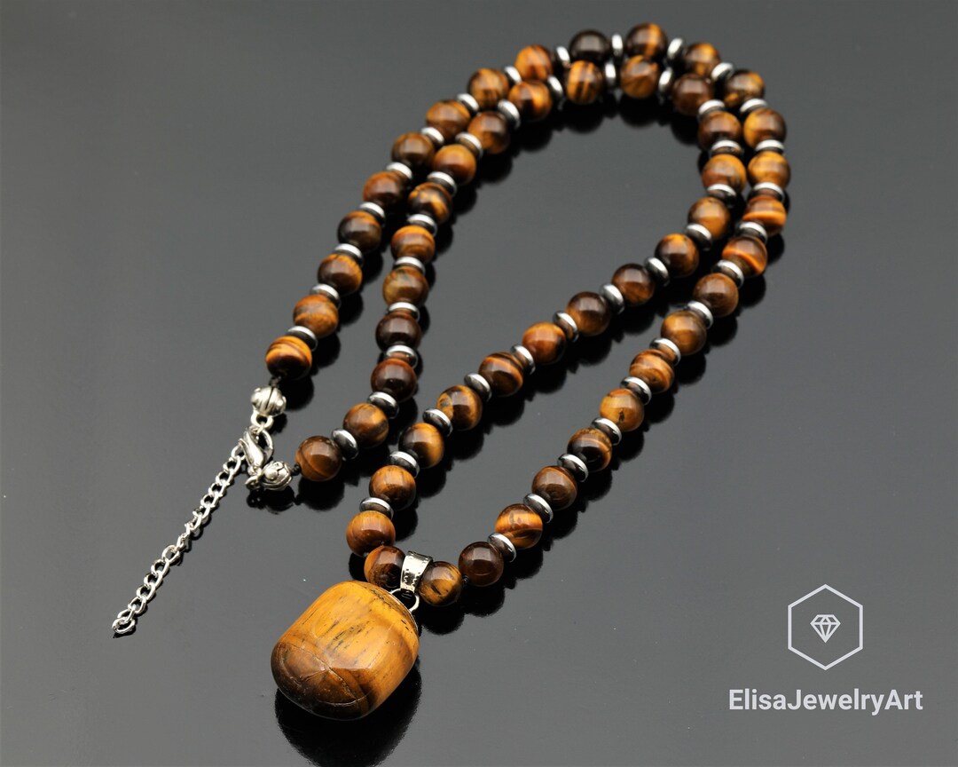 Limited Edition Natural Tiger Eye Pendant Necklace Tiger Eye Spiritual ...