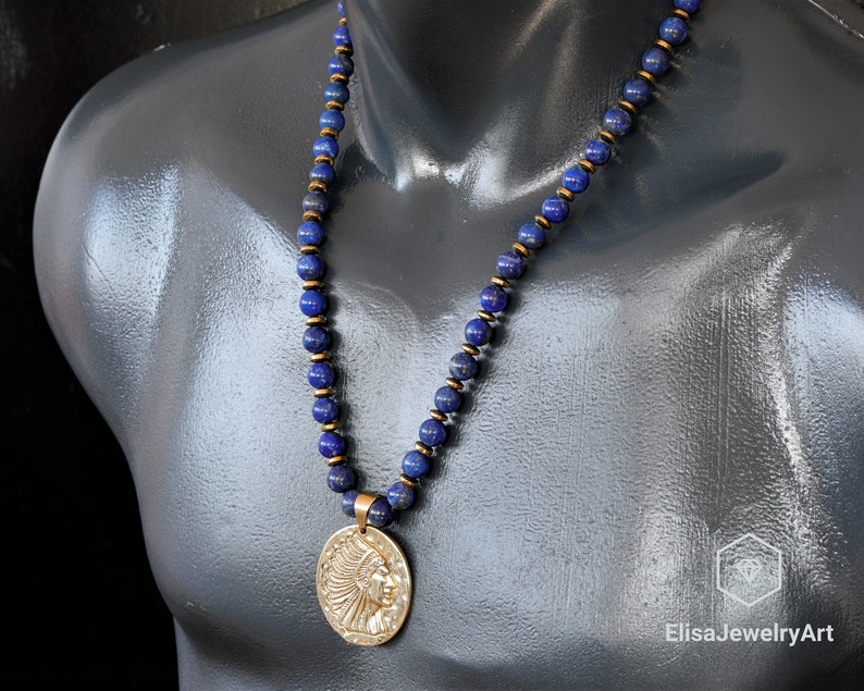 Self Confidence Necklace Indian Head Coin Pendant Natural - Etsy
