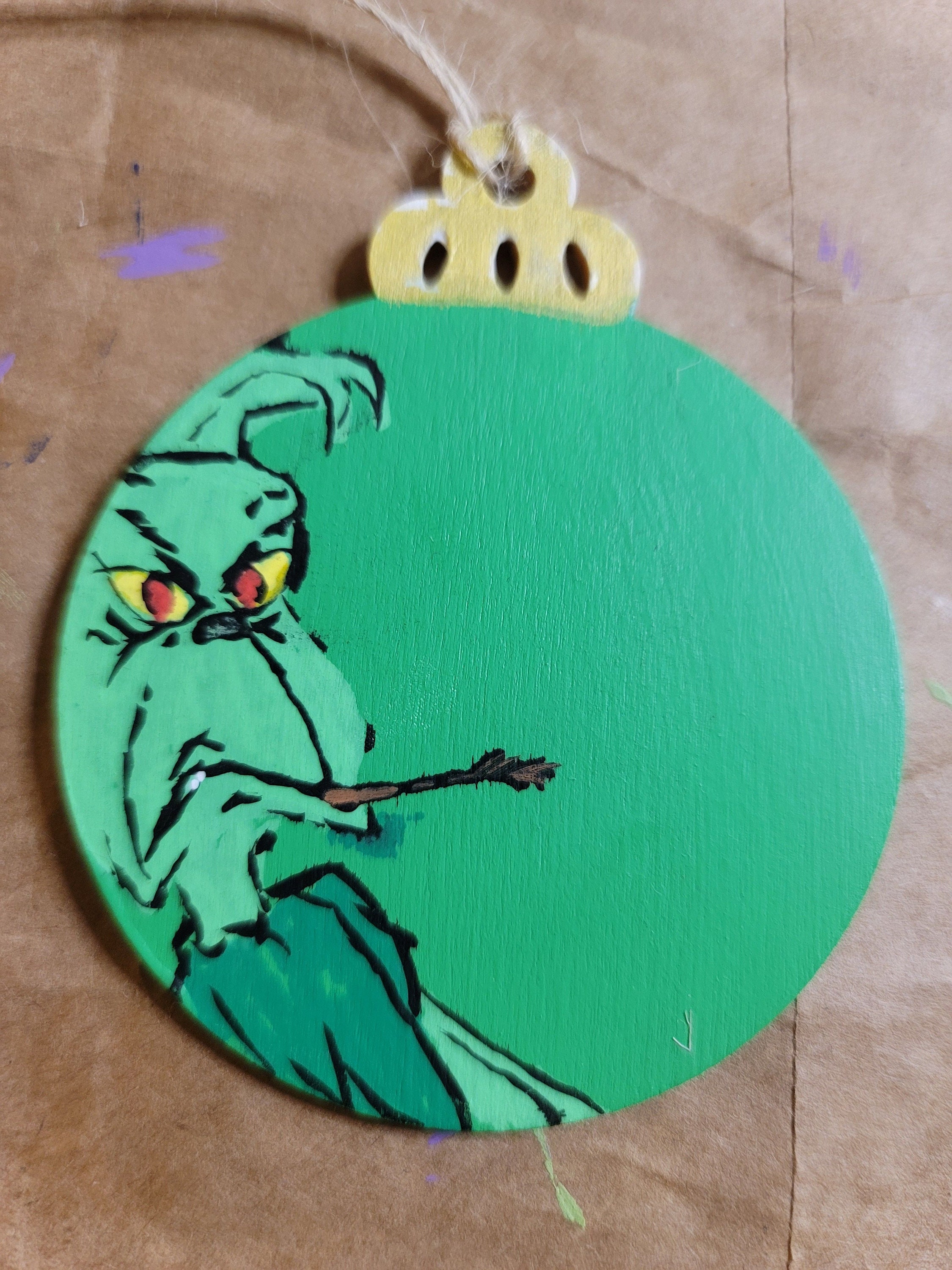 Mini-mr Grinch Leaning Ornament - Etsy