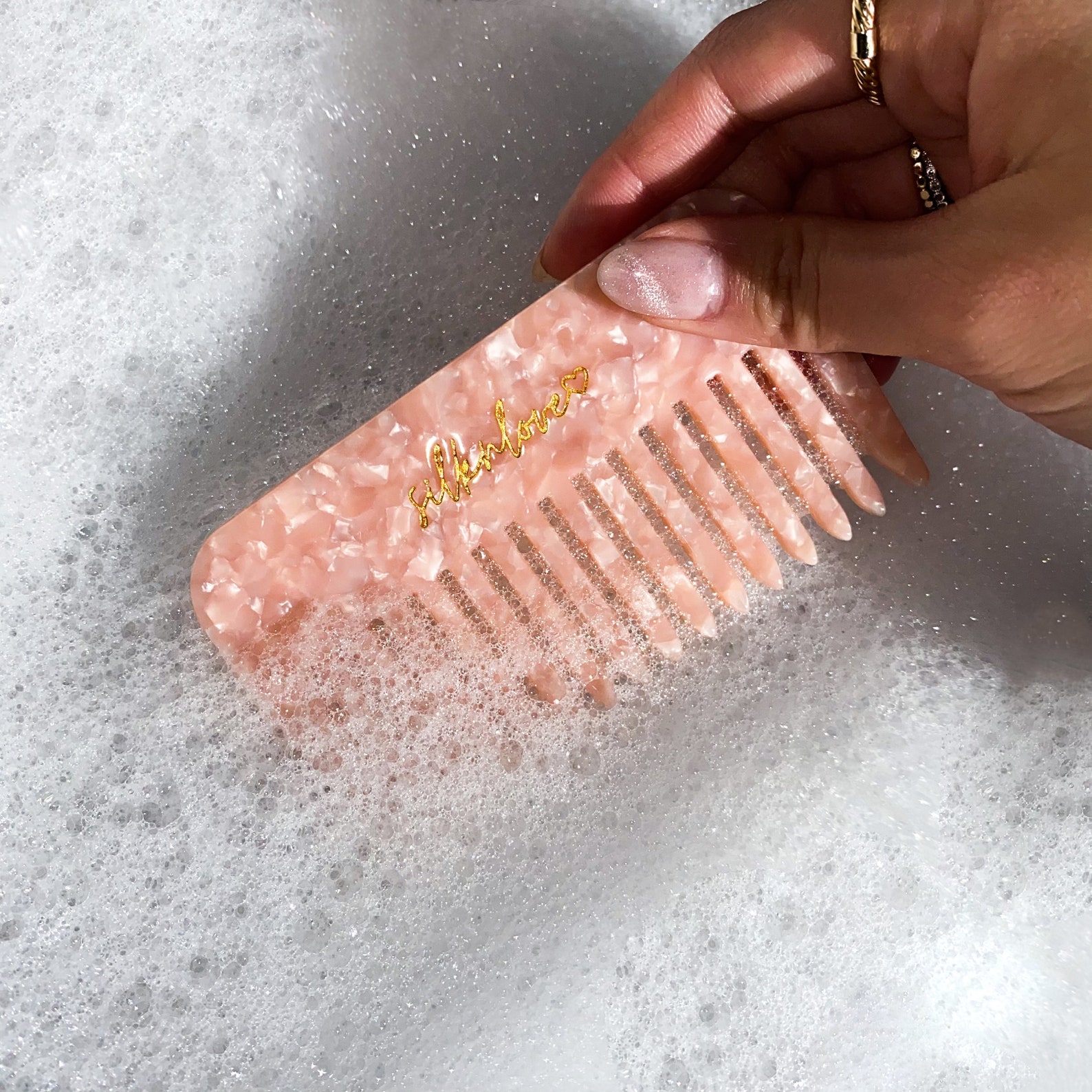 Shower Comb Pink Hair Comb Rose Quartz Detangling Anti - Etsy