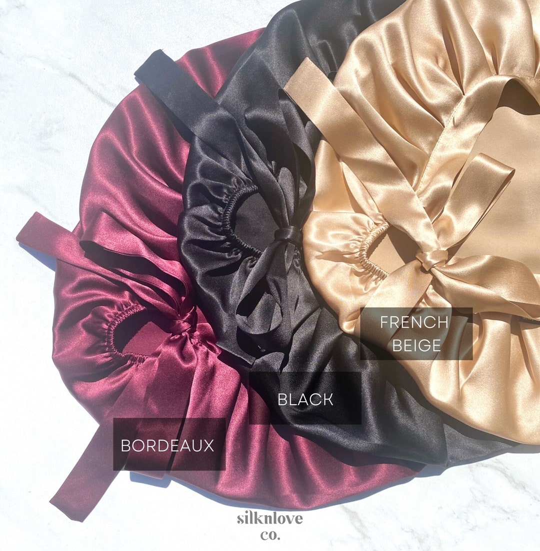 Silk Bonnet Pure Silk Hair Cap Silk Sleep Cap Silk Bonnet Silky Bonnet ...