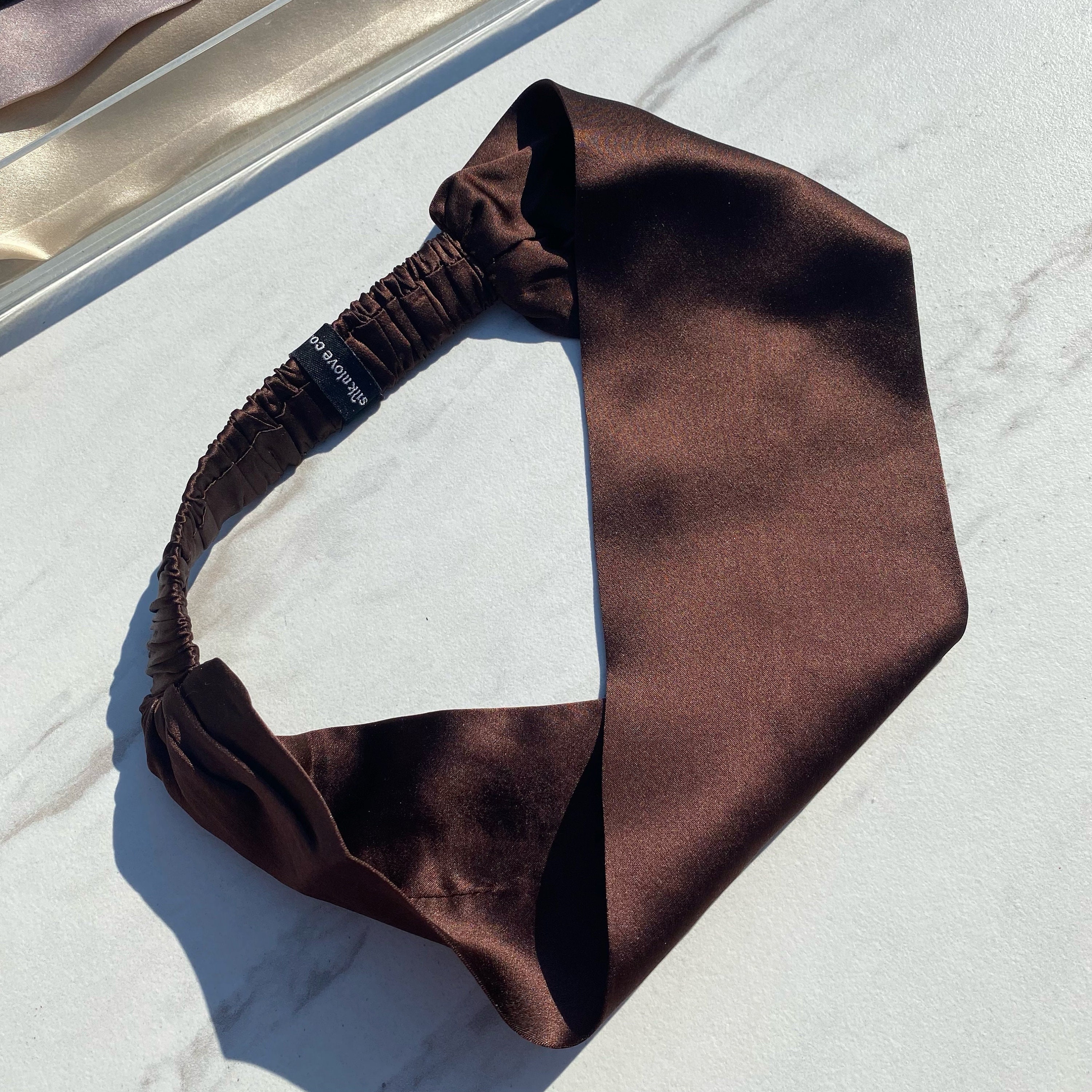 Brown Silk Headband | Brunette Hair | Silk Hair Wrap | Pure Silk | No ...
