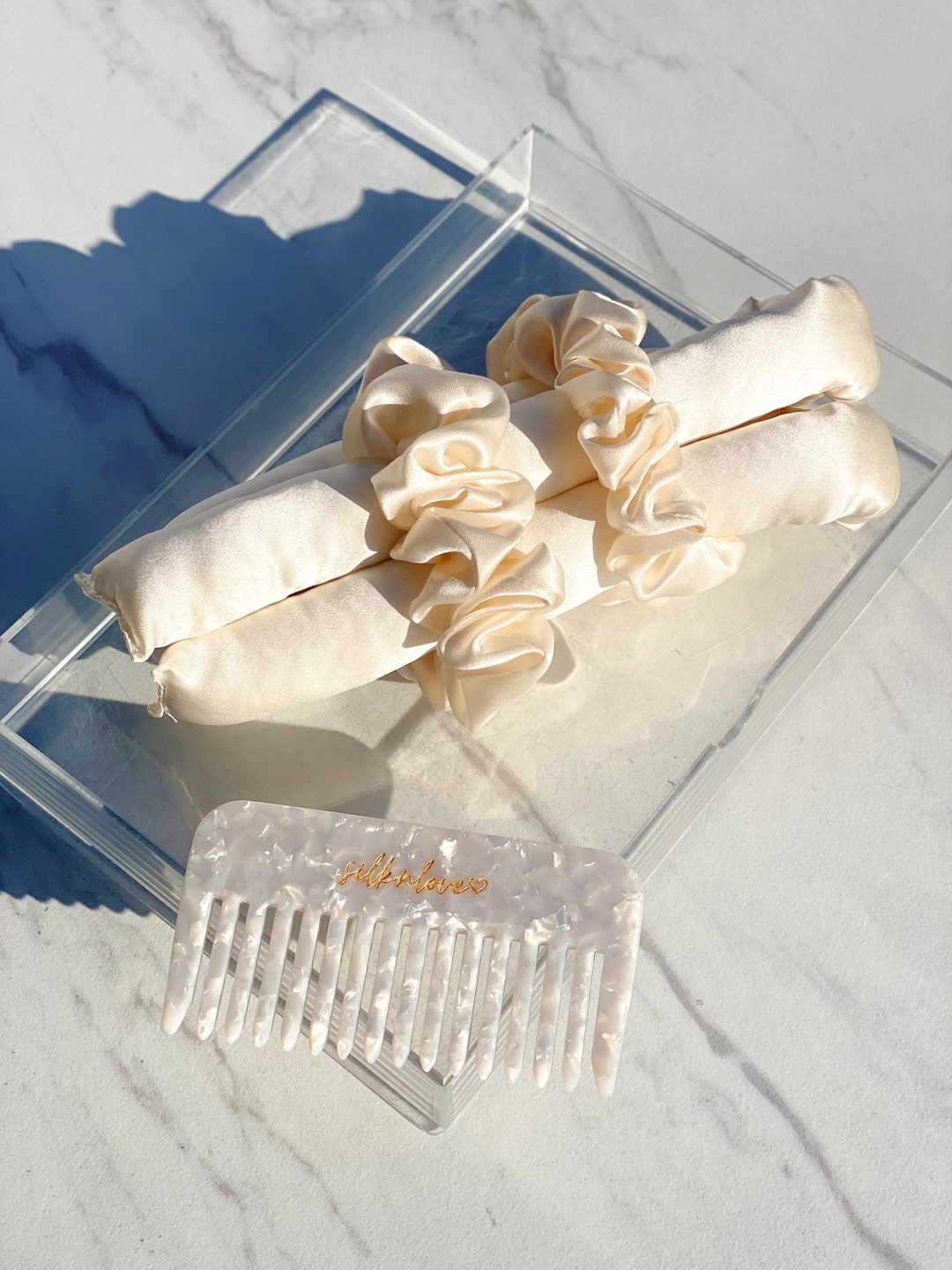 Silk Heatless Curler Set, White, Damage Free Curls, Tiktok Heatless ...