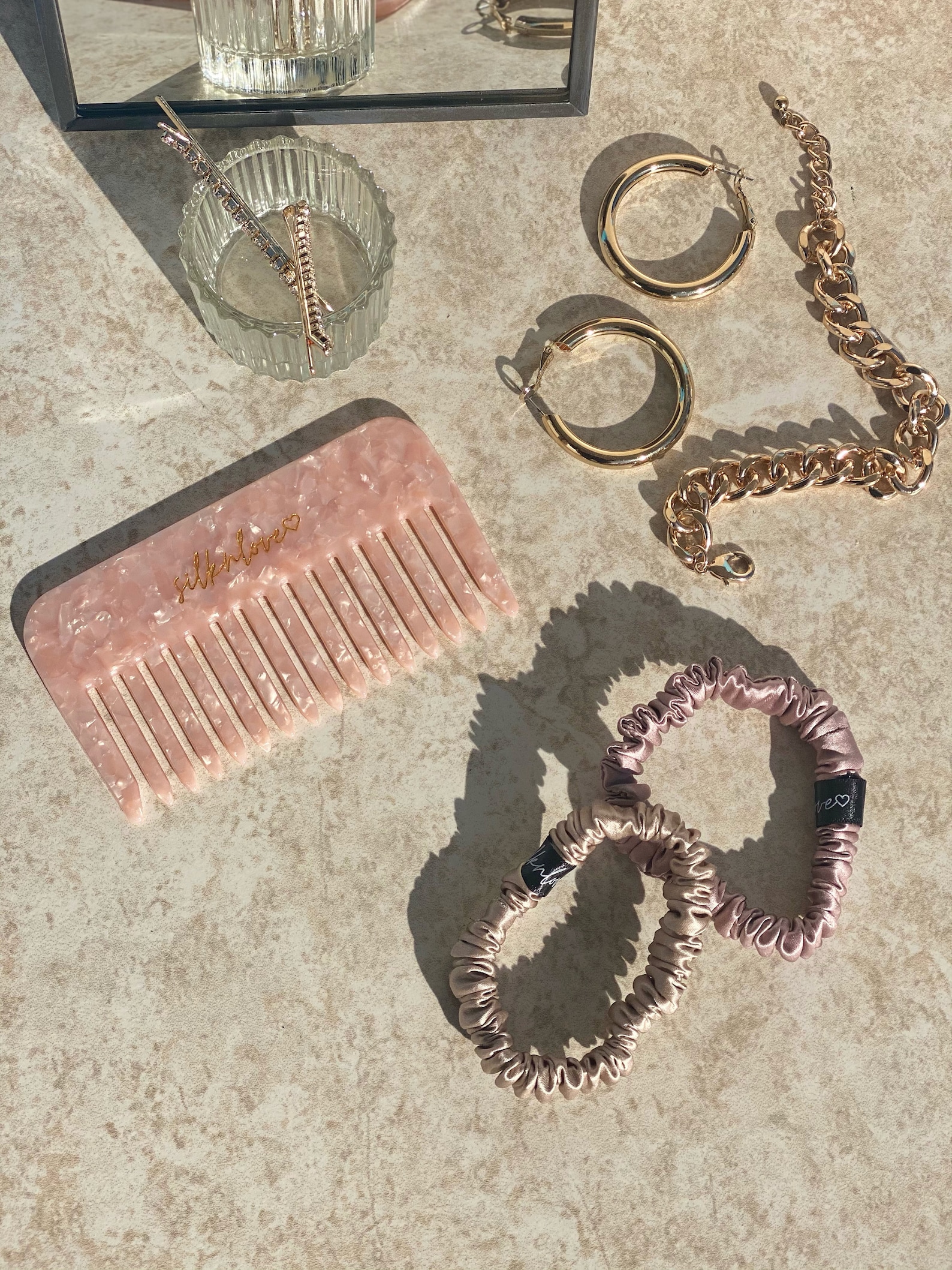 Shower Comb | Pink Hair Comb | Rose Quartz | Detangling | Anti Frizz ...