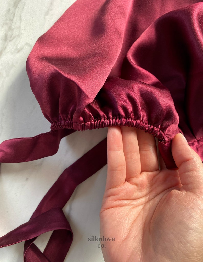 Silk Bonnet | Sleep Hair Cap | Pure Silk Sleep Cap | Red Bonnet ...