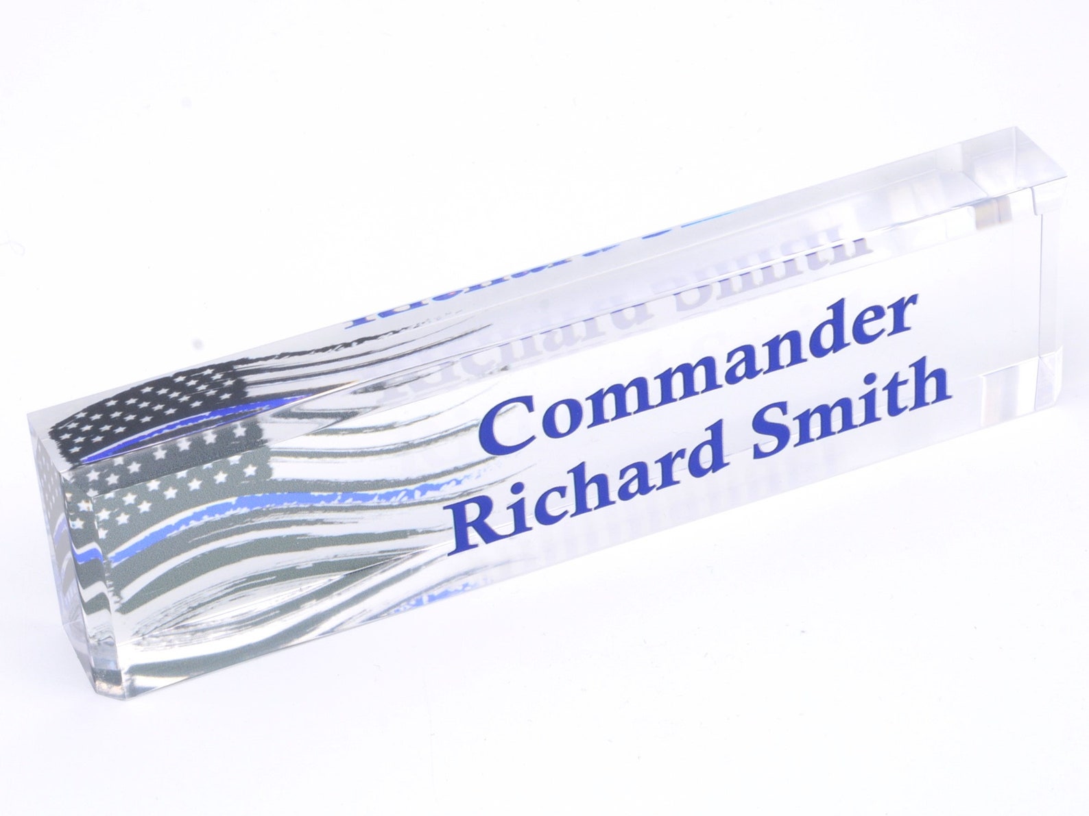 Police Blue Line Desk Nameplate, Police Gift, Desktop Police Nameplate ...