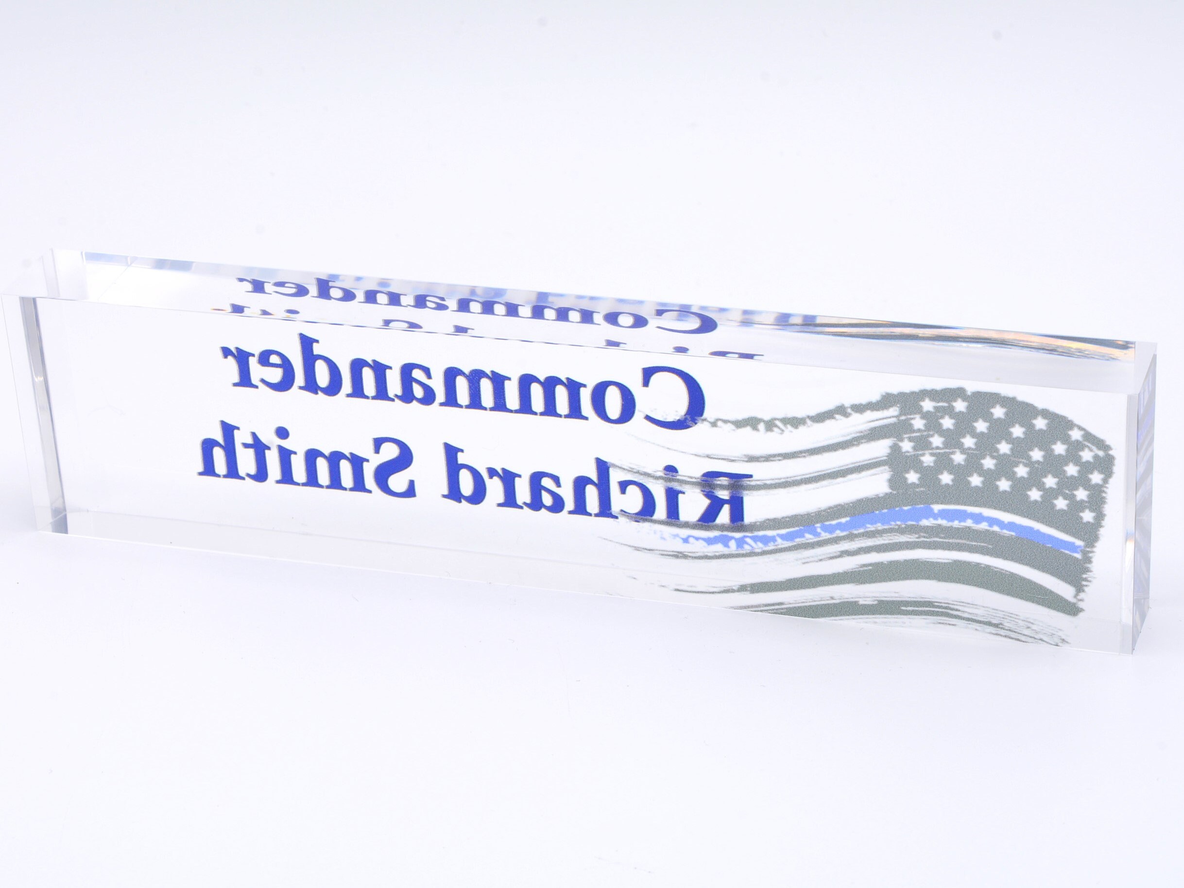 Police Blue Line Desk Nameplate, Police Gift, Desktop Police Nameplate ...