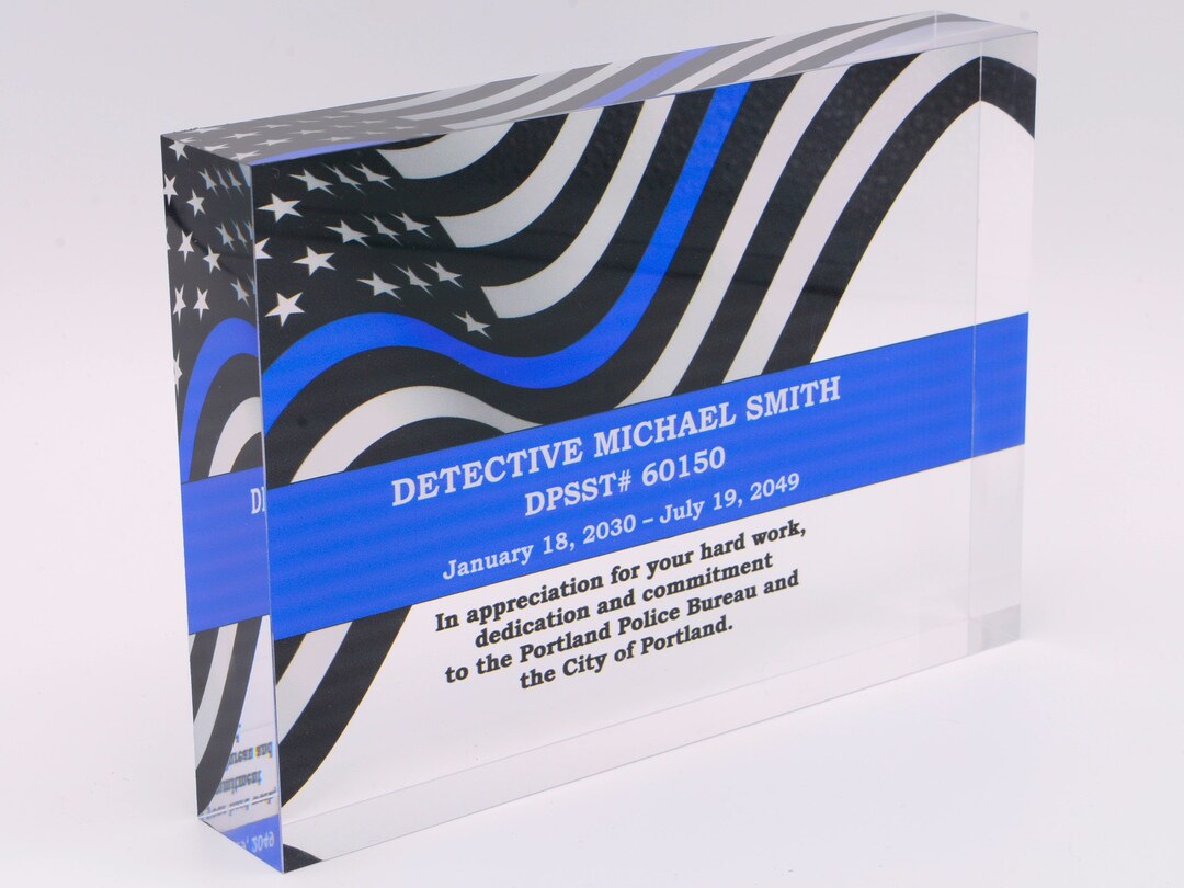 Police Blue Line Flag Plaque, Police Retirement Gift, Appreciation ...