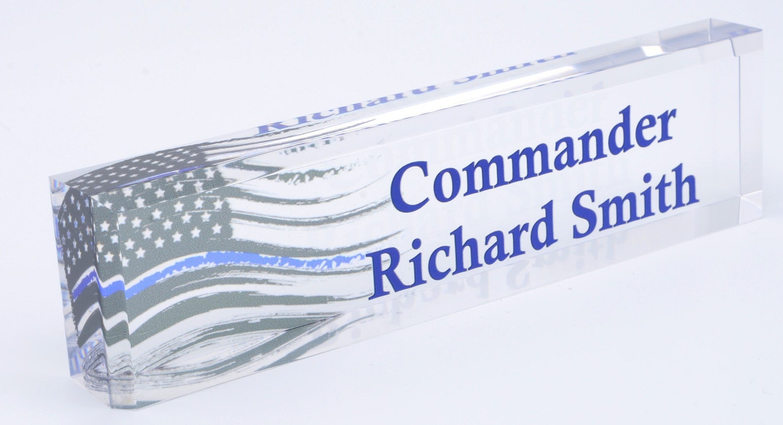 Police Blue Line Desk Nameplate, Police Gift, Desktop Police Nameplate ...