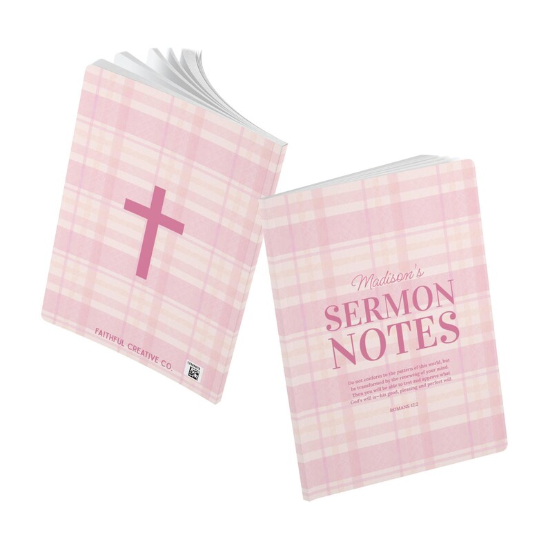 Sermon Notes Personalized Church Journal - Custom Softcover Notebook ...